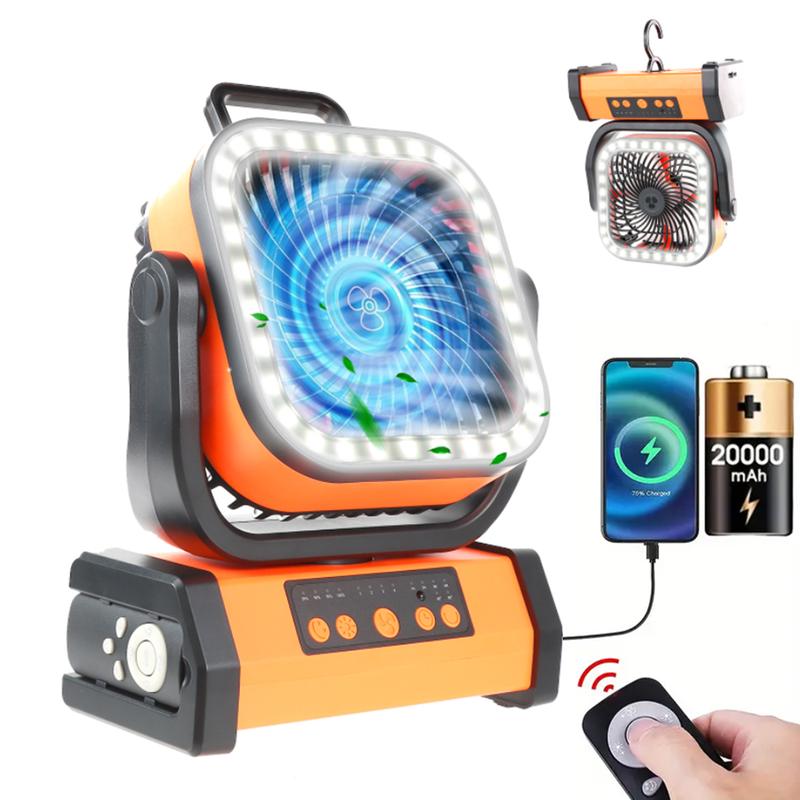Portable Fan 20000mAh Rechargeable Battery power LED light Lantern ...