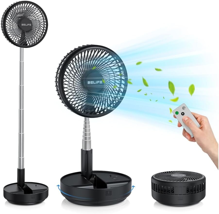 Portable Fan, 7200 m A h Battery Powered Rechargeable, Oscillating USB ...