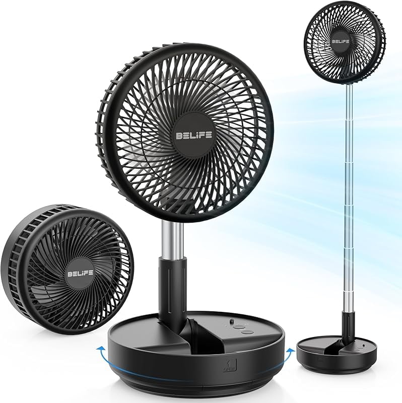 Portable Fan, 7200mAh Battery Powered Rechargeable, Oscillating USB ...