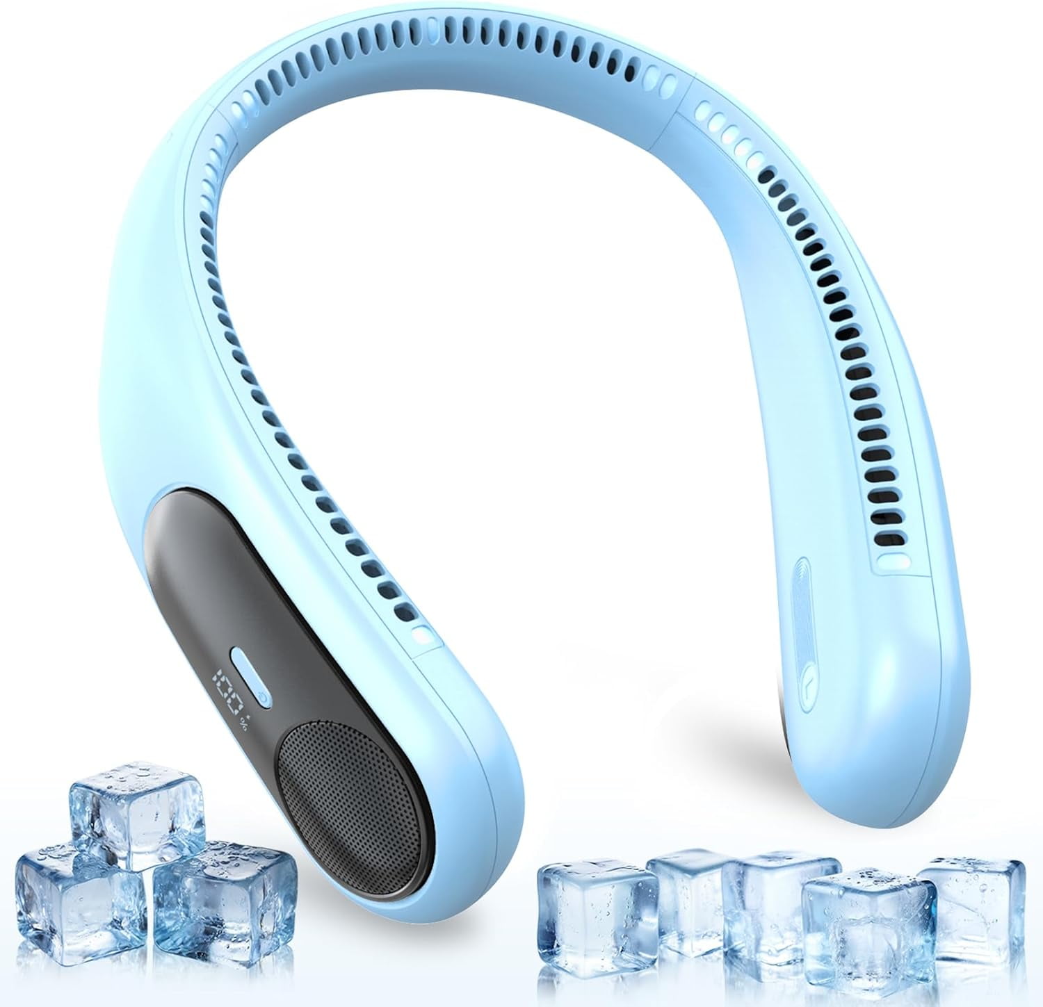 Portable Fan,Personal Wearable Bladeless Fan, Display,4-Speeds,6000mAh ...