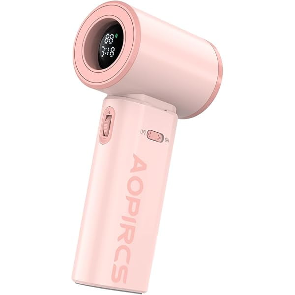 Portable Fan - Pink Mini Turbo Handheld Fans with Digital Display (High ...