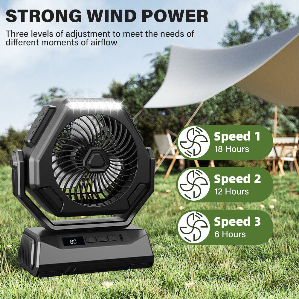 Portable Fan Rechargeable, Cordless Battery Powered Fan with LED ...