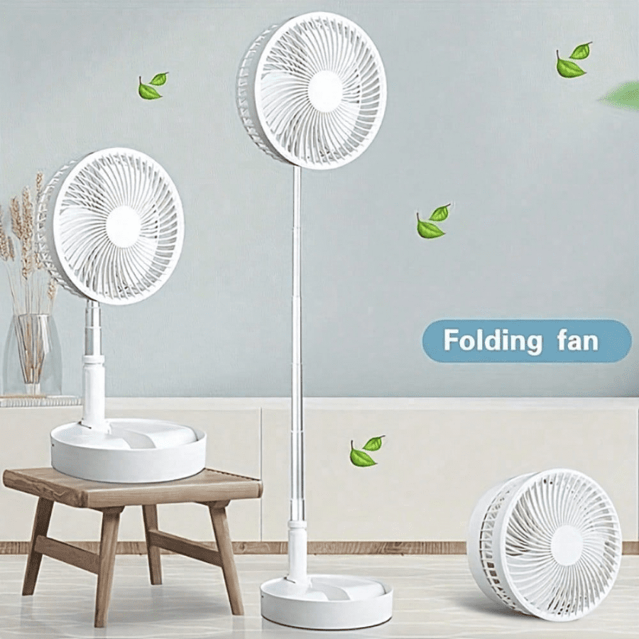 Portable Fan Rechargeable, Pedestal Fan Foldaway Standing Fan Desk And ...