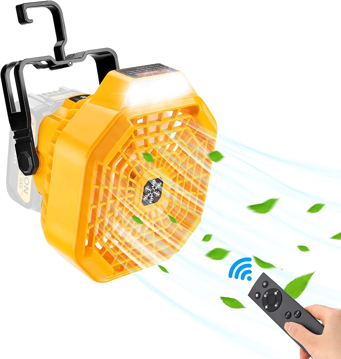 Portable Fan with Remote for Dewalt 20v 60v Battery,Battery Operated ...