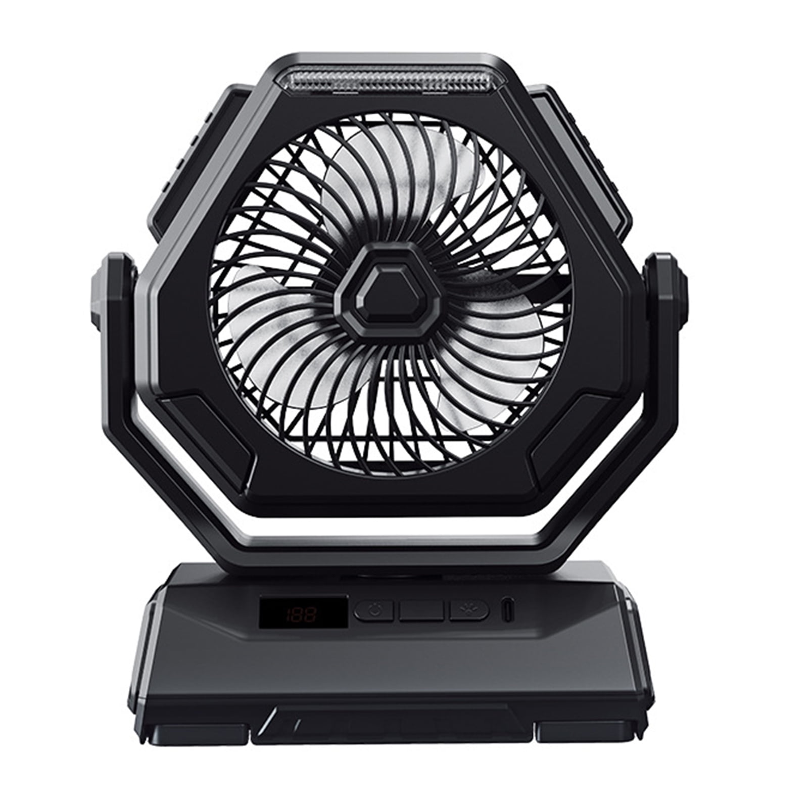 Portable Fan Strong Airflow Quiet 300° Rotation Rechargeable Battery ...