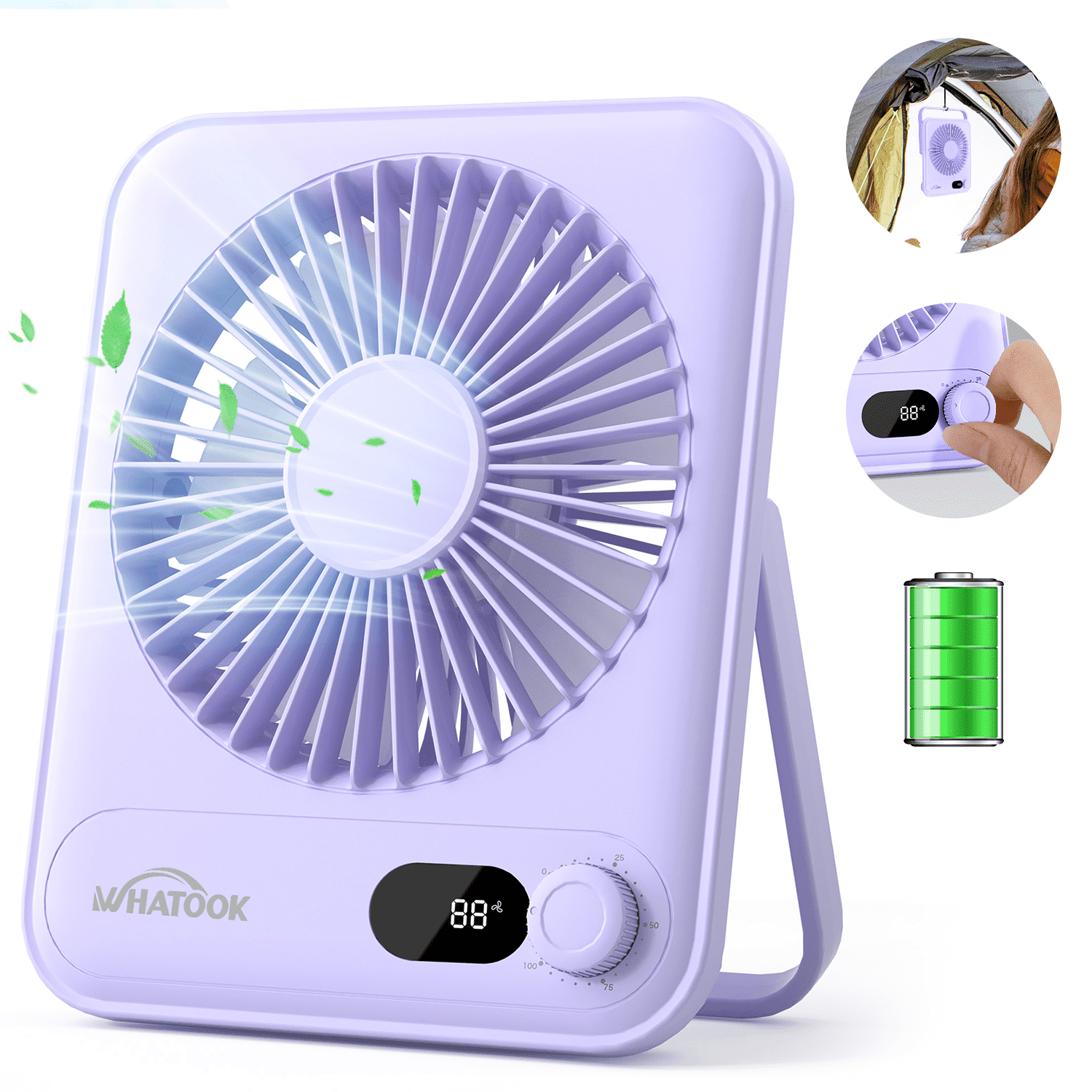 KIDSJOY Portable Fan for Travel with Digital Display, 5000mAh Battery ...