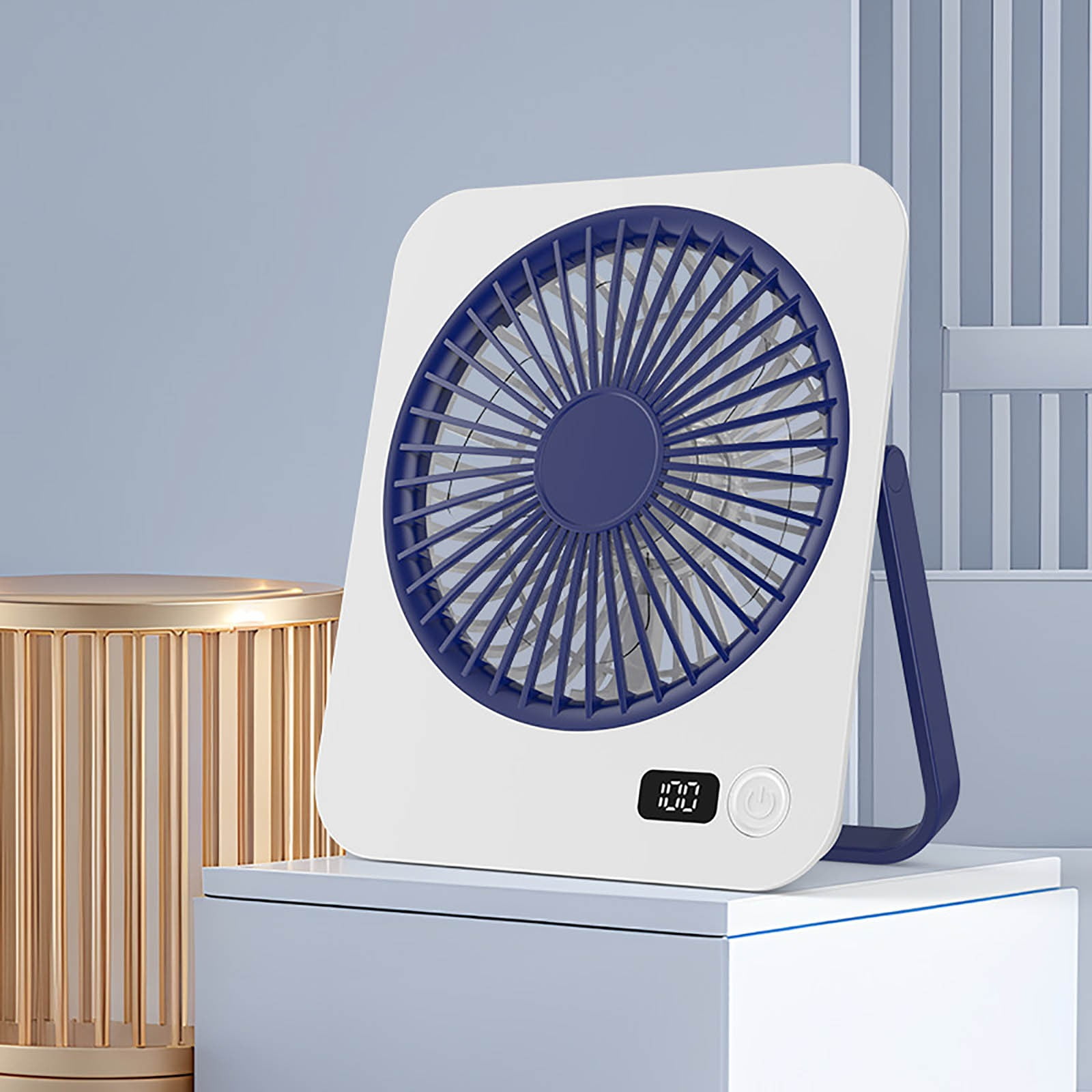 Portable Fan, Ultra-Thin Strong Wind Digital Display 5 Speeds ...