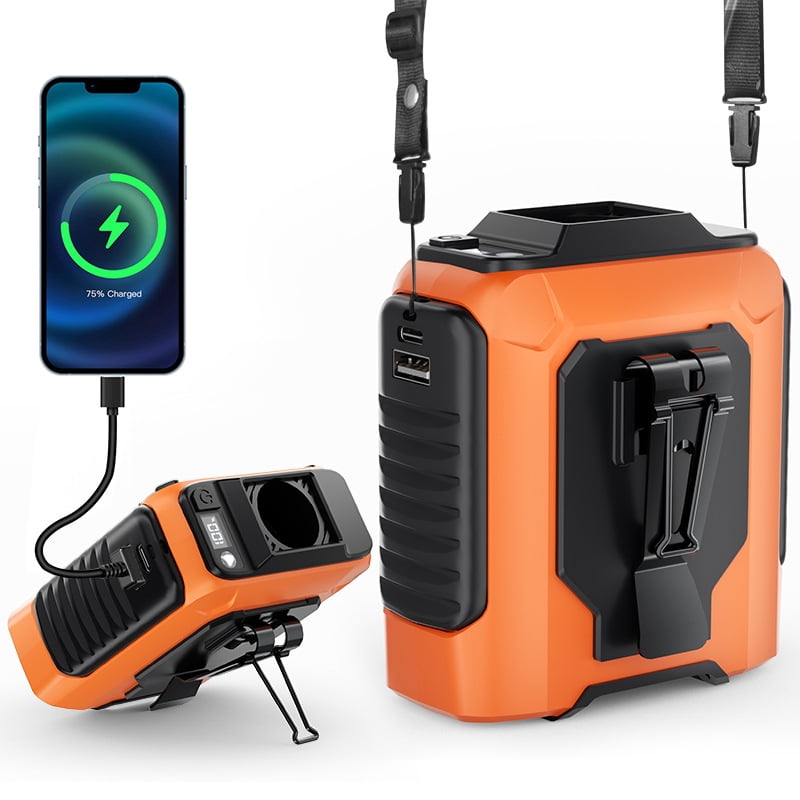 Portable Fan Wearable Personal Fan with 5 Speed Max 24 Working Hours ...