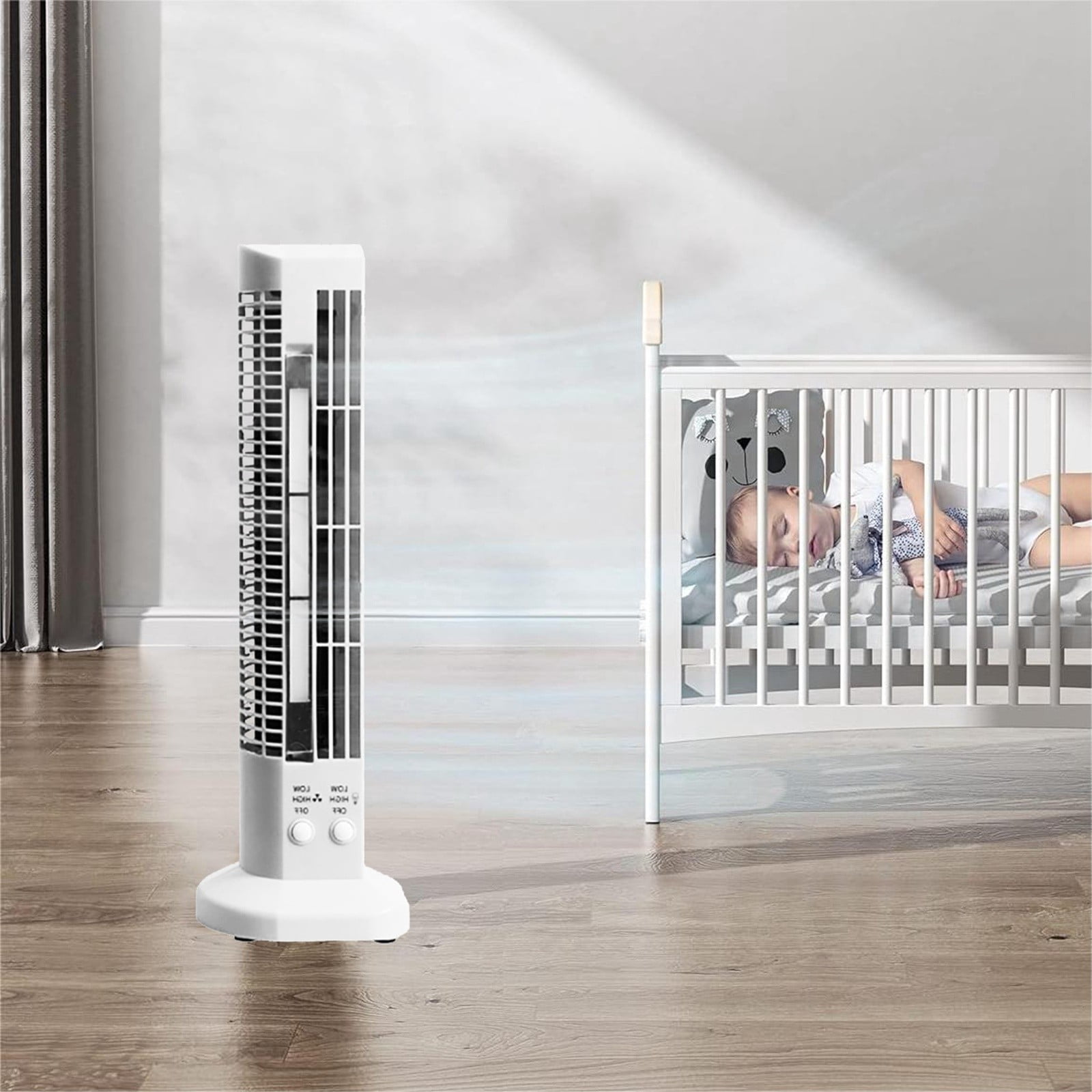Portable Fans Battery Operated LED Tower Fan with Side Light Portable ...