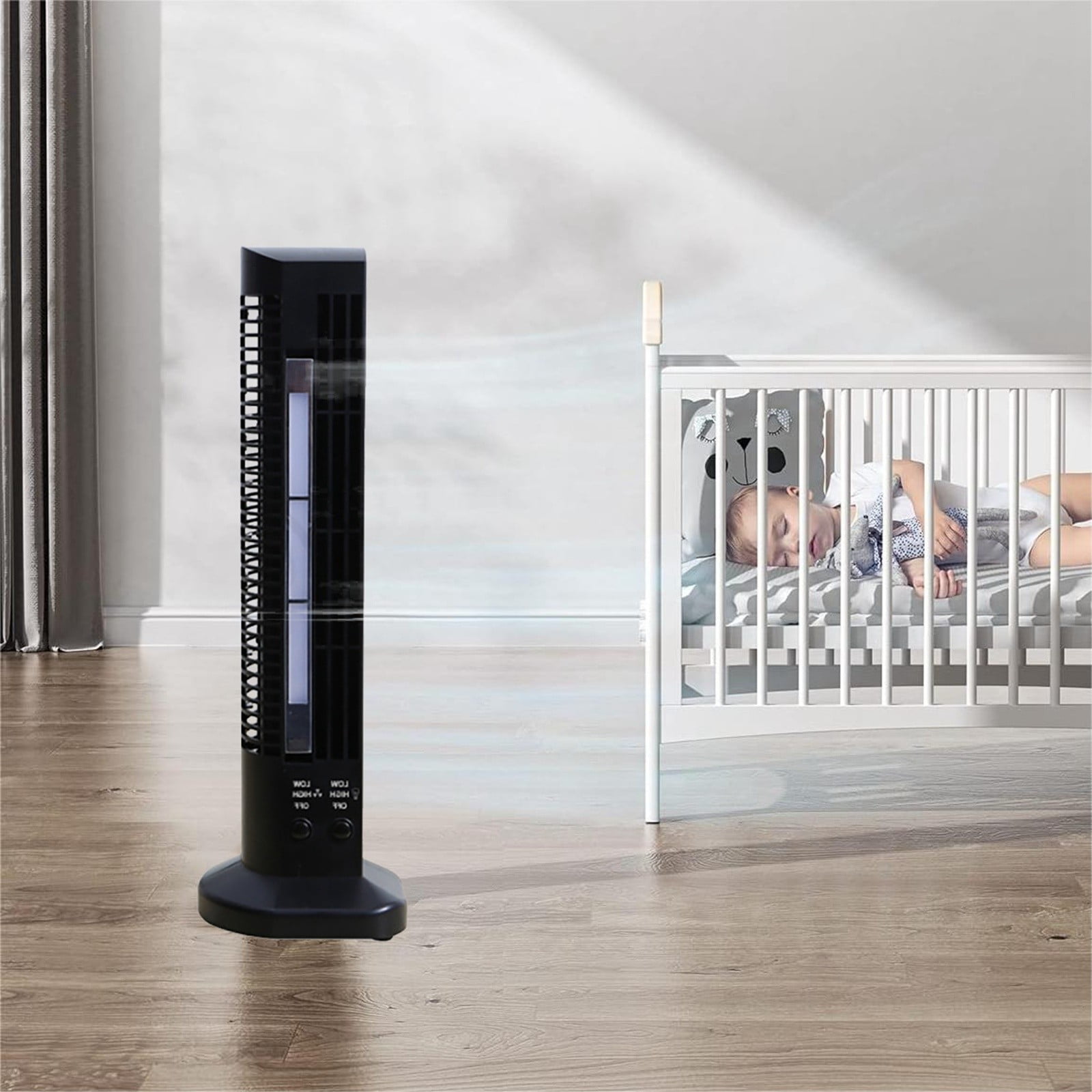 Portable Fans Battery Operated LED Tower Fan with Side Light Portable ...