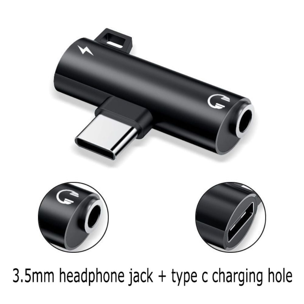 Portable Fashion Alloy Type-C Audio Cable Adapter Frosted 2 in 1 Jack ...