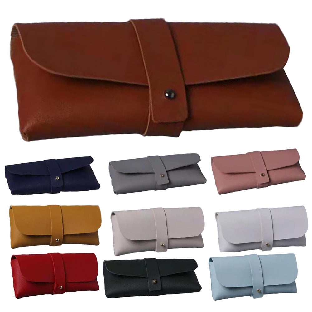 Portable Faux Leather Glasses Case, Flexible Sunglasses Pouch Slim Case ...