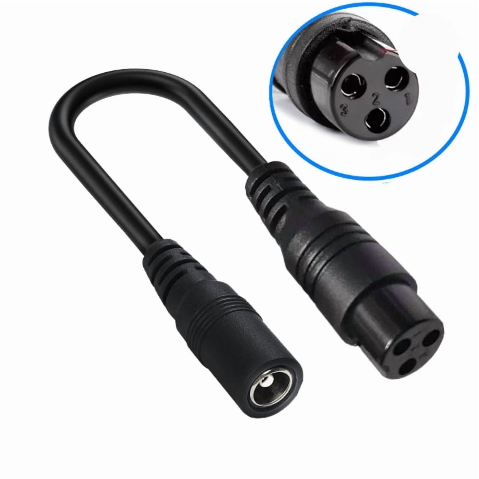 Portable Female DC5521 to M16/12 3Pin Female 3Pin Male Connector Cable ...