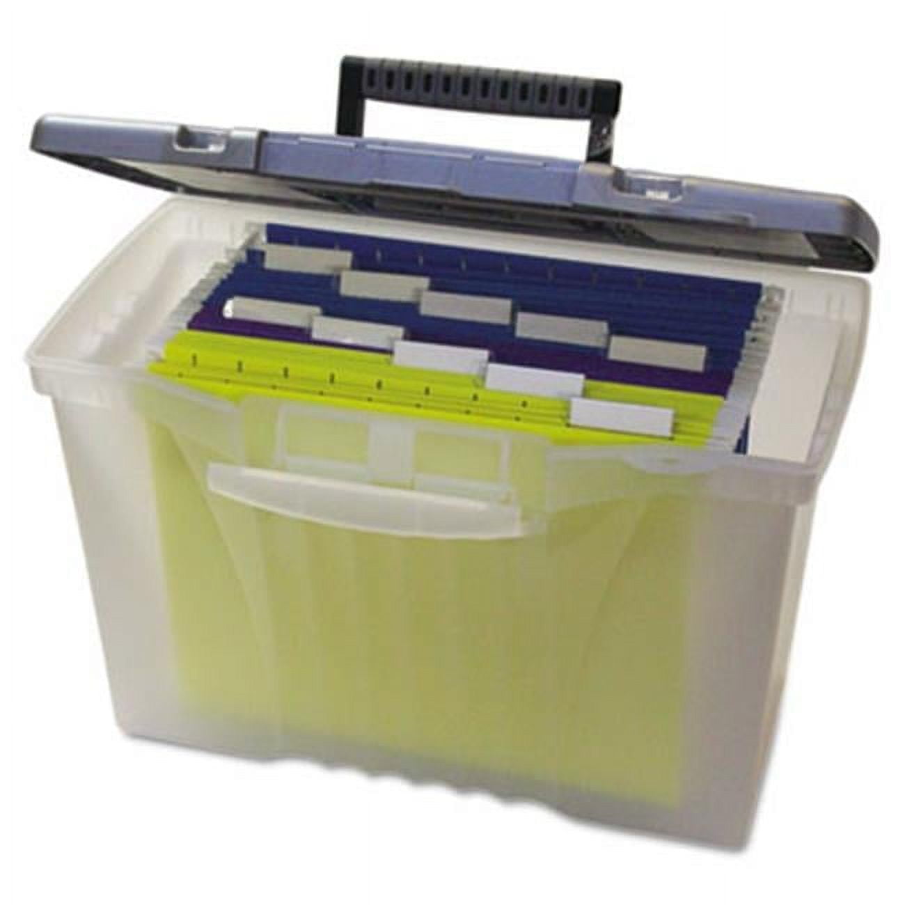 Portable File Storage Box w/Organizer Lid Letter/Legal Clear - Walmart.com