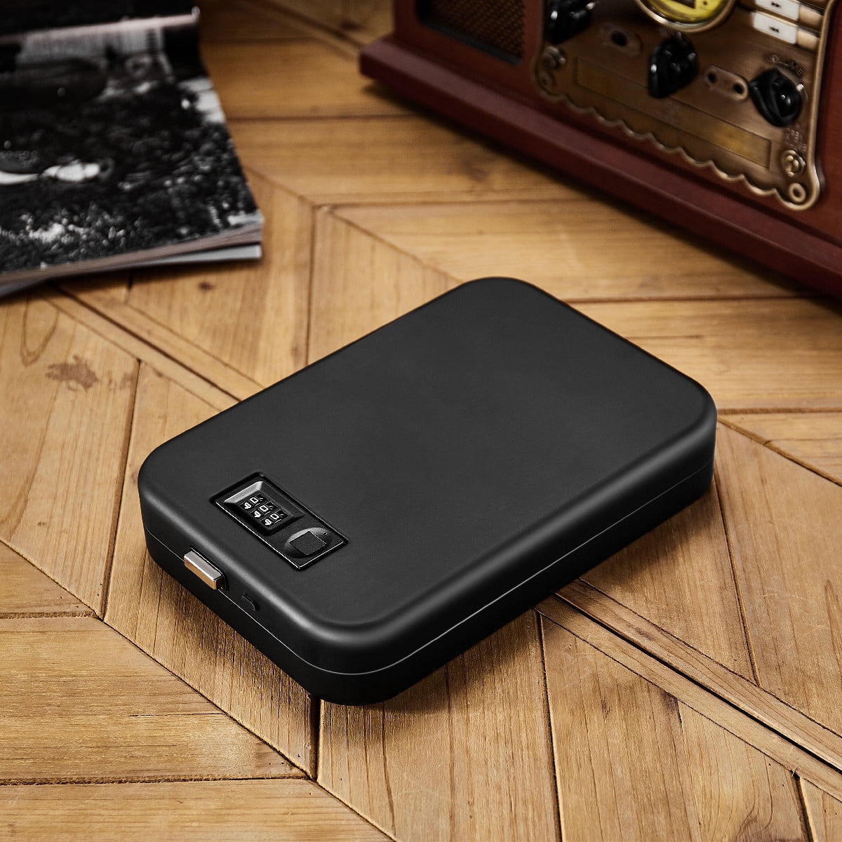 Portable Fingerprint Password Safes Fingerprint Pistol Safe Box Mini ...
