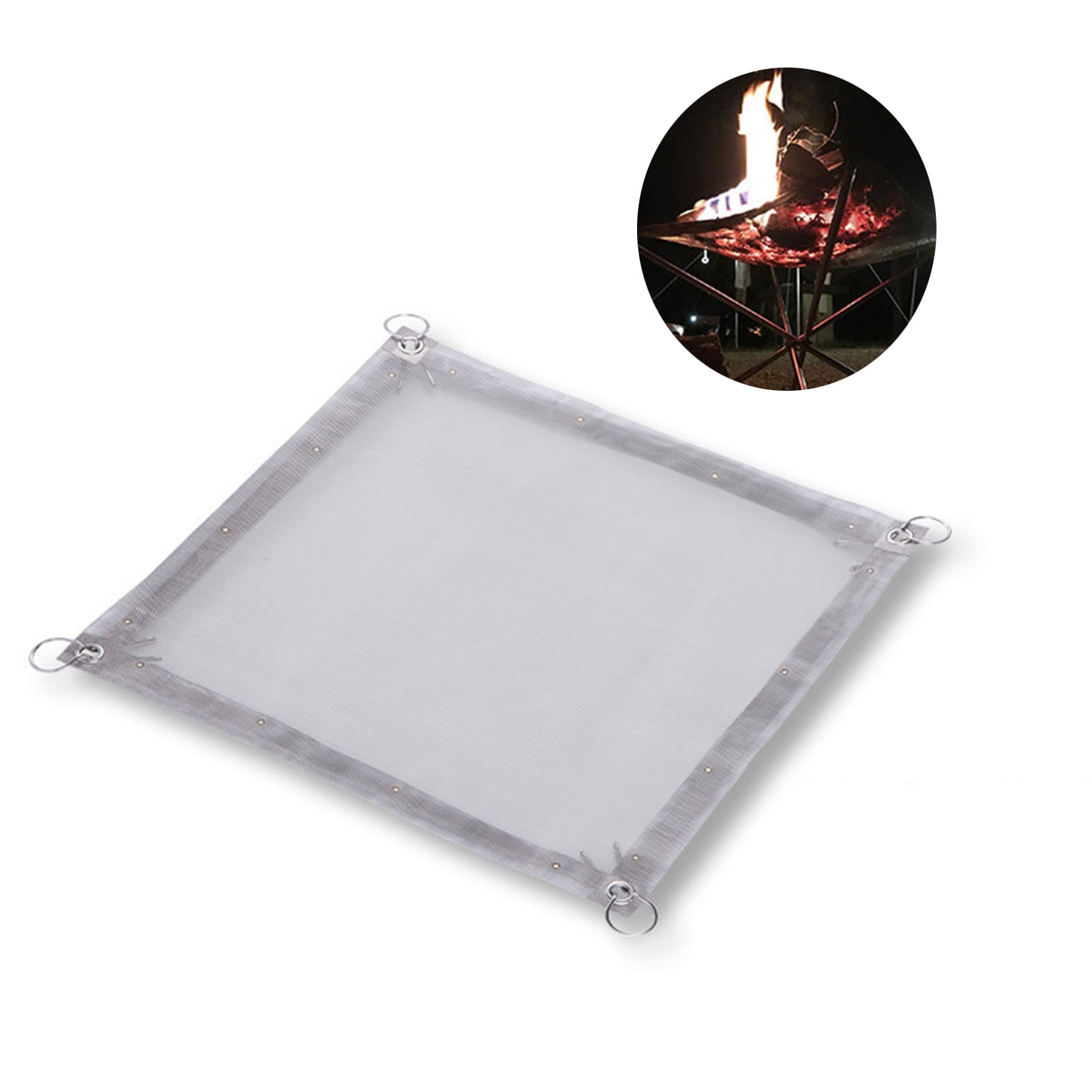 Portable Fire Pit Mesh Heat Resistant Roll Up Design Stainless Steel ...