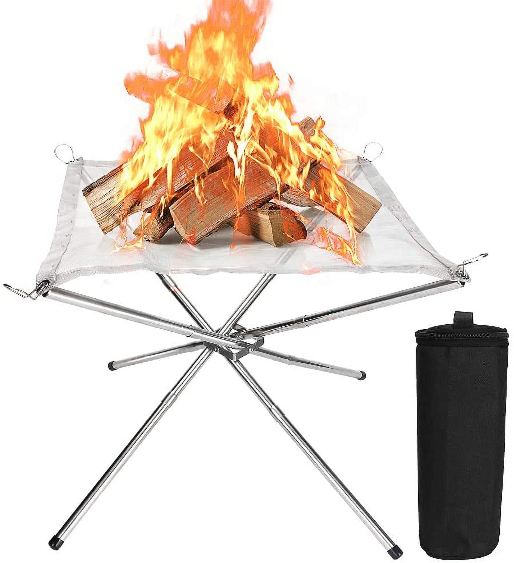 Portable Fire Pit Outdoor Wood Burning Camping Fire Pits, 16 inch ...