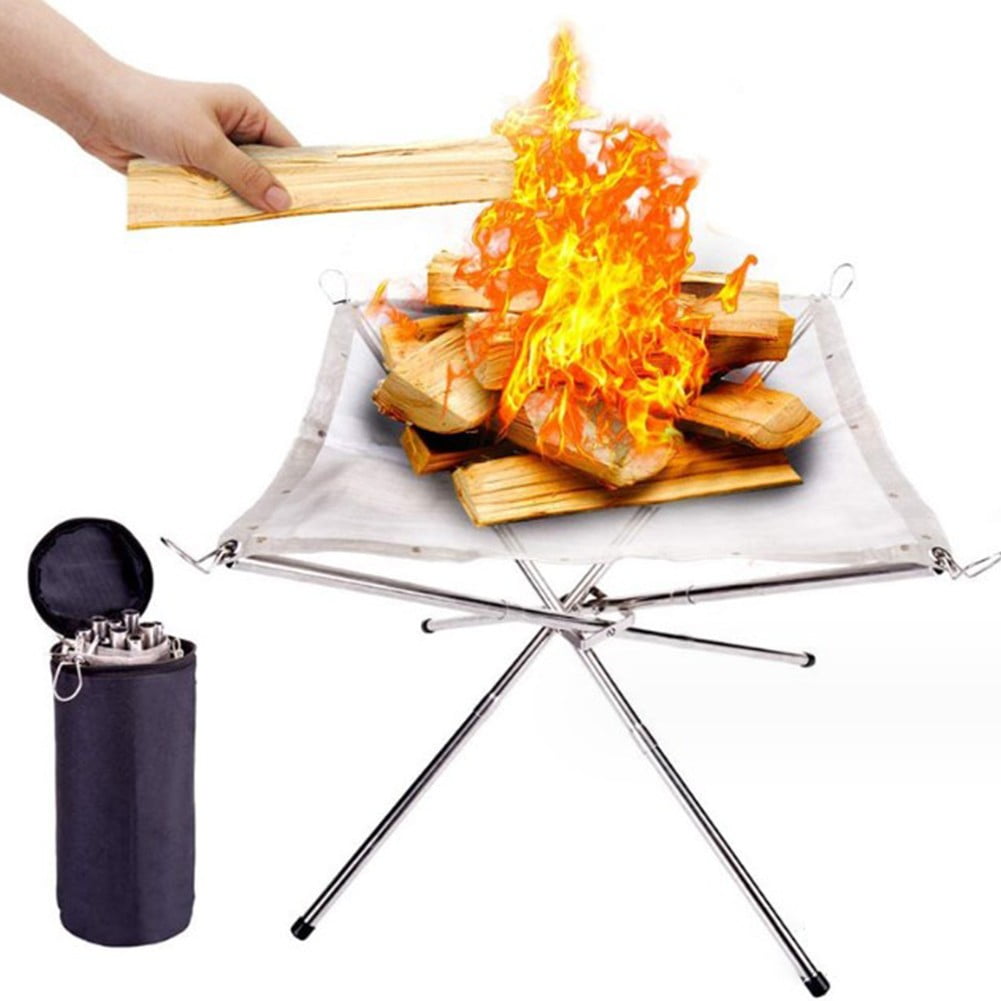 Portable Fire S Collapsible Foldable Stainless Steel Mesh Camping ...