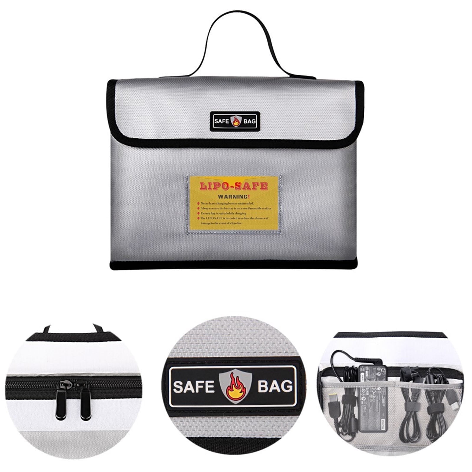 Portable Fireproof Explosionproof Lipo Battery Guard Safe Bag Large ...
