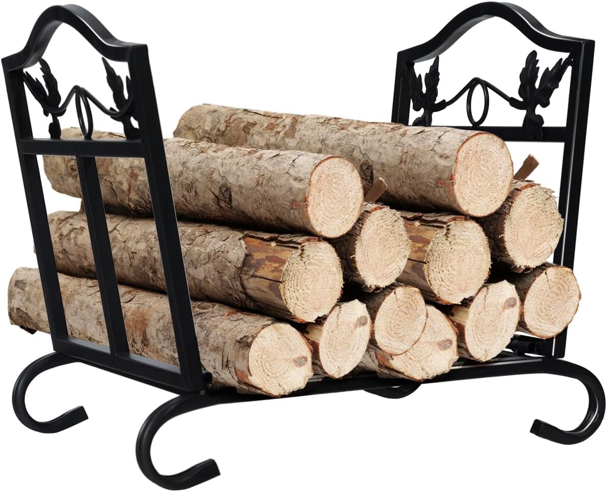 Portable Firewood Rack, Folding Heavy Duty Steel Log Storage Rack for ...