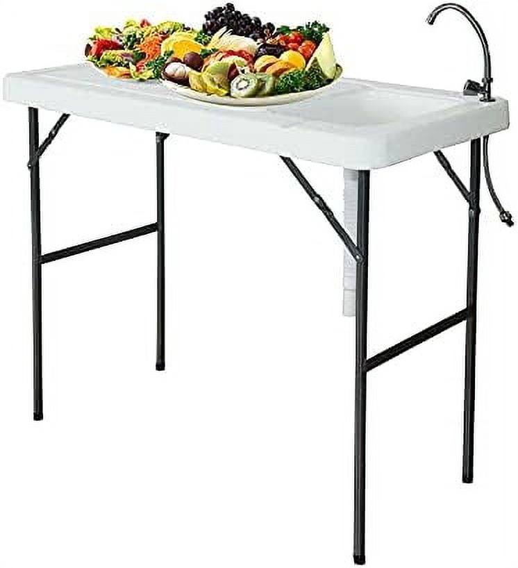 Portable Fish Table with Sink Outside Camping Table with Sink & Faucet ...