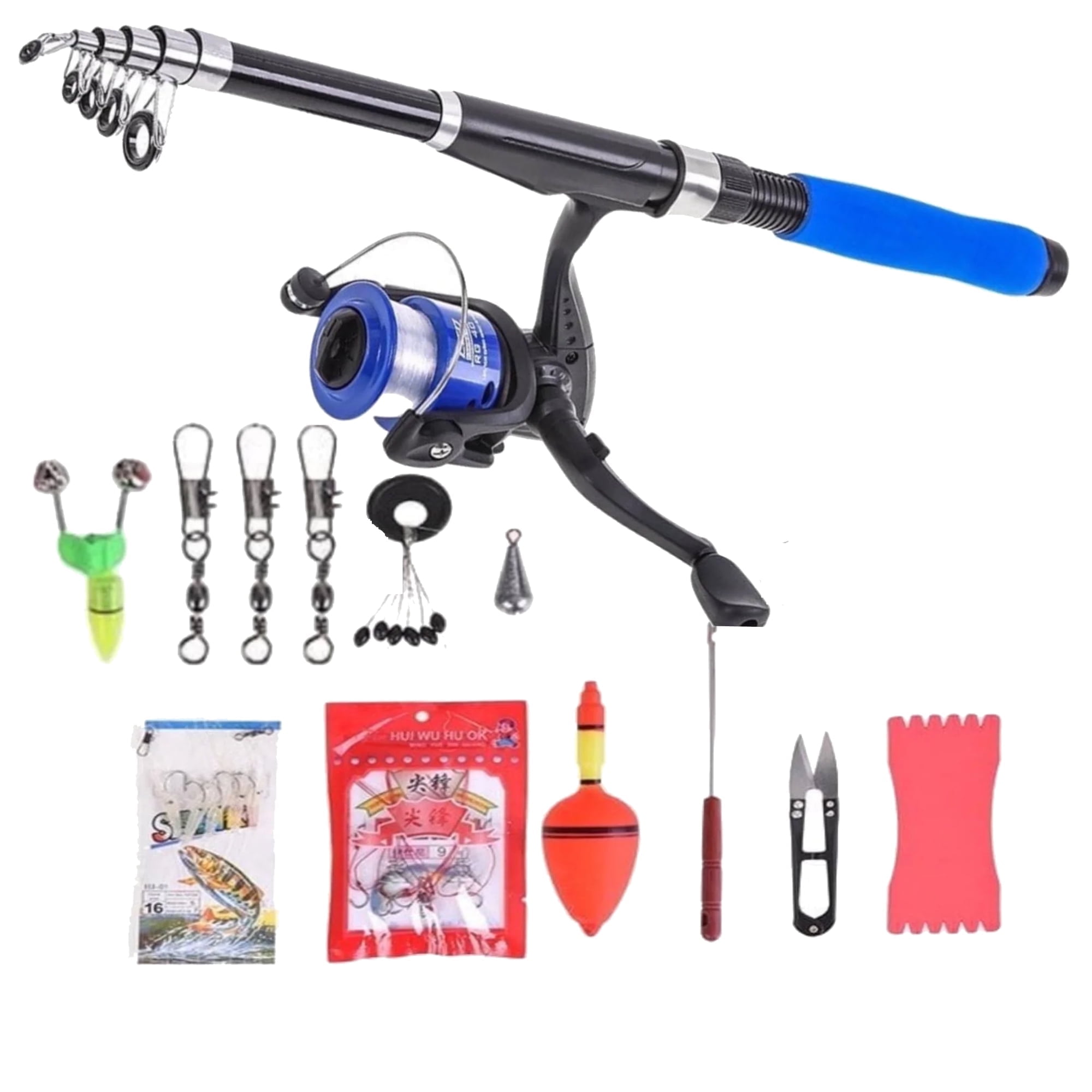 Telescopic Fishing Rod and Reel Combo Kit with Carry Bag - Portable ...
