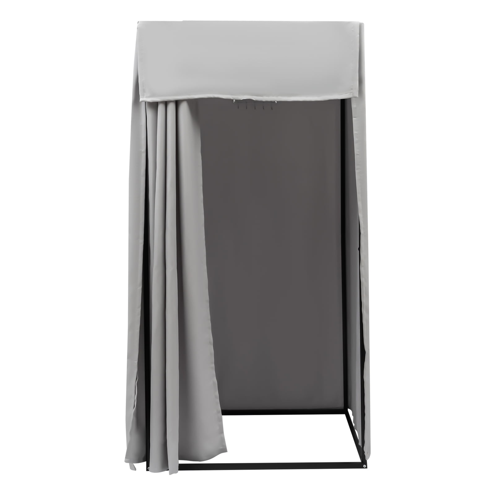 Portable Fitting Room, Dressing Room with Grey Shading Curtain, Movable ...