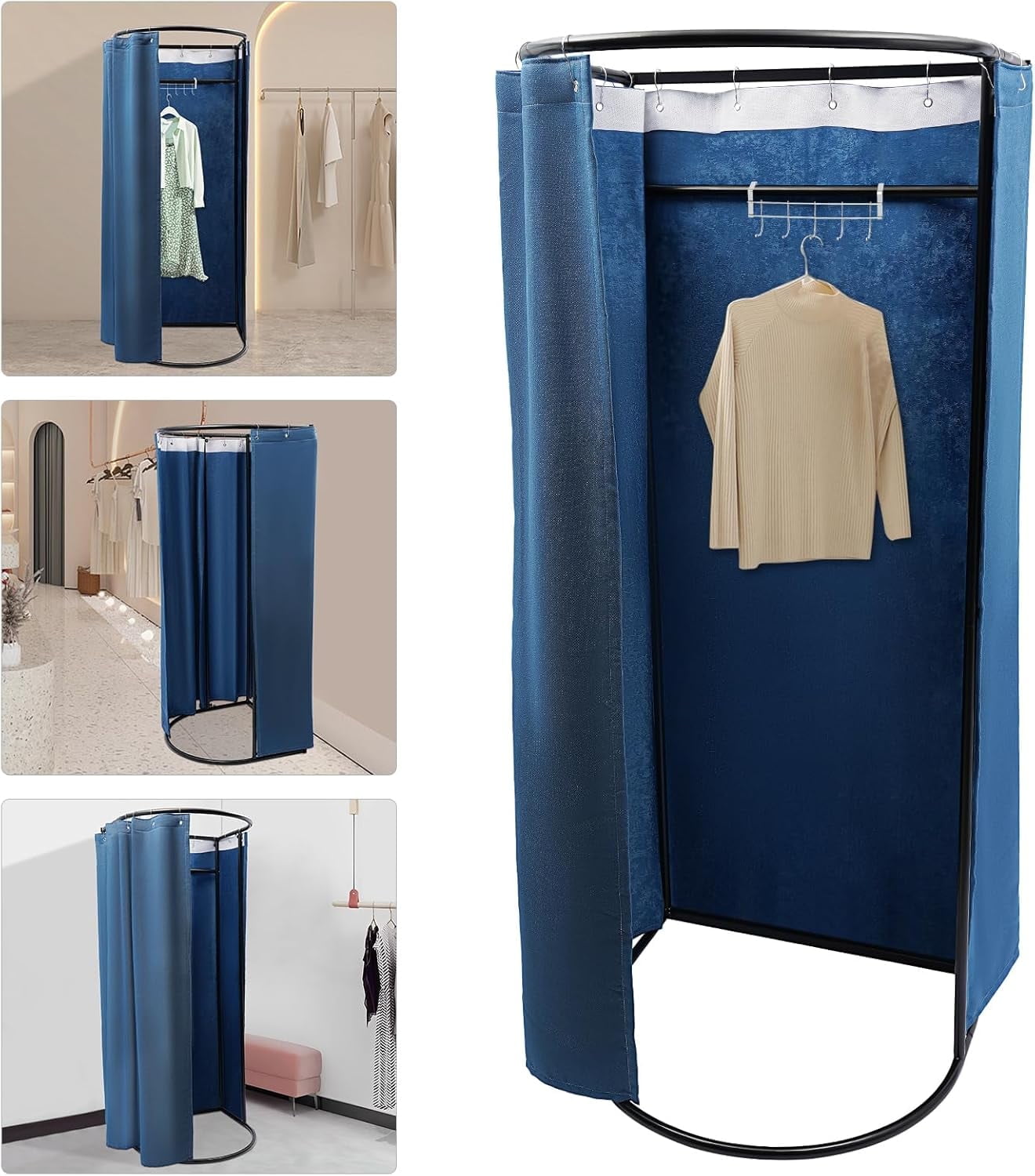 Portable Fitting Room, Modern Changing Room with Shading Curtain ...