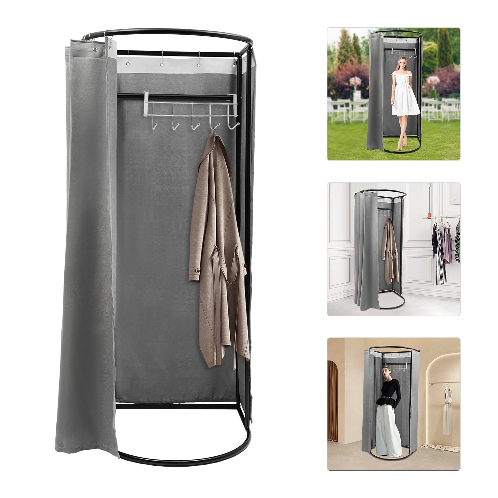 Portable Fitting Room, Modern Changing Room with Shading Curtain ...
