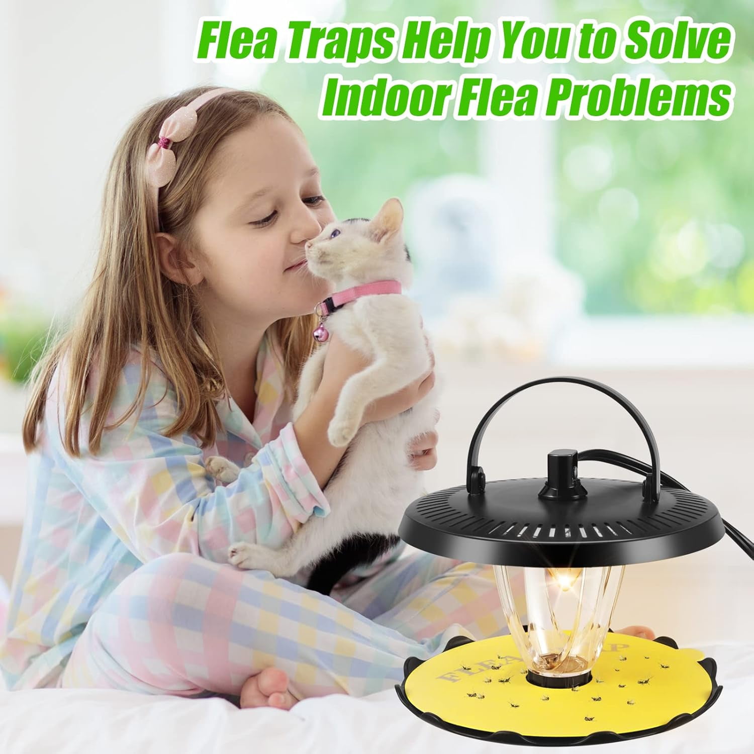 Portable Flea Killer Lamp Set Dual Pack with 10 Glue Boards Safe Trap ...