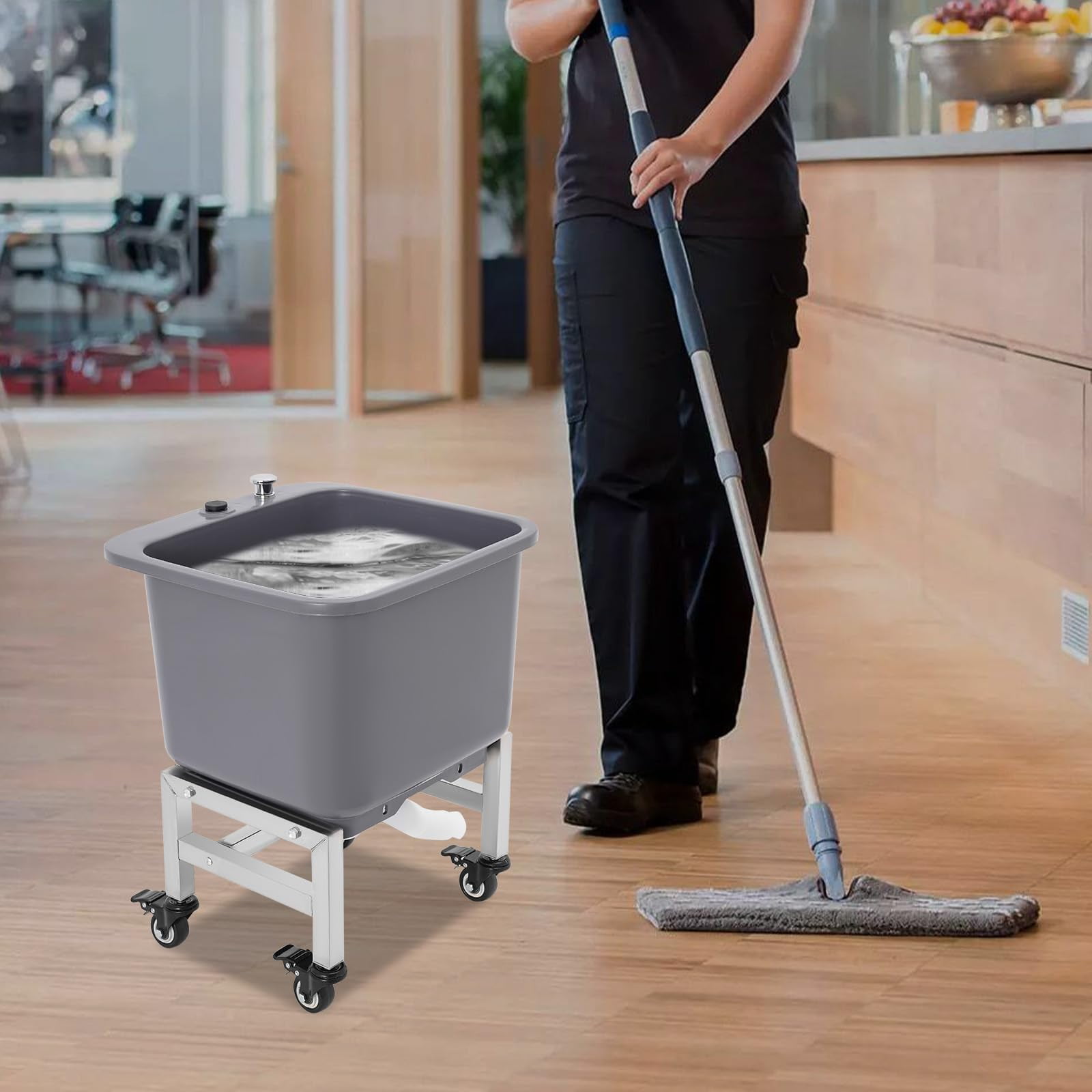 Portable Floor Mop Sink, Freestanding Utility Mop Bucket with Wheels ...