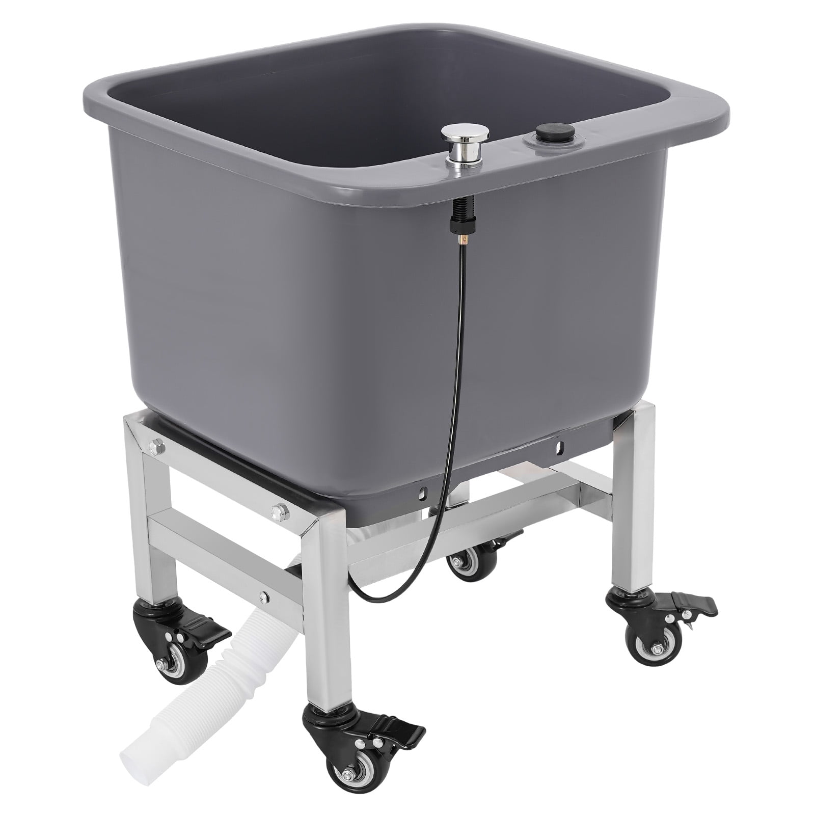 Portable Floor Mop Sink with Wheels & Drain, Freestanding Utility Mop ...