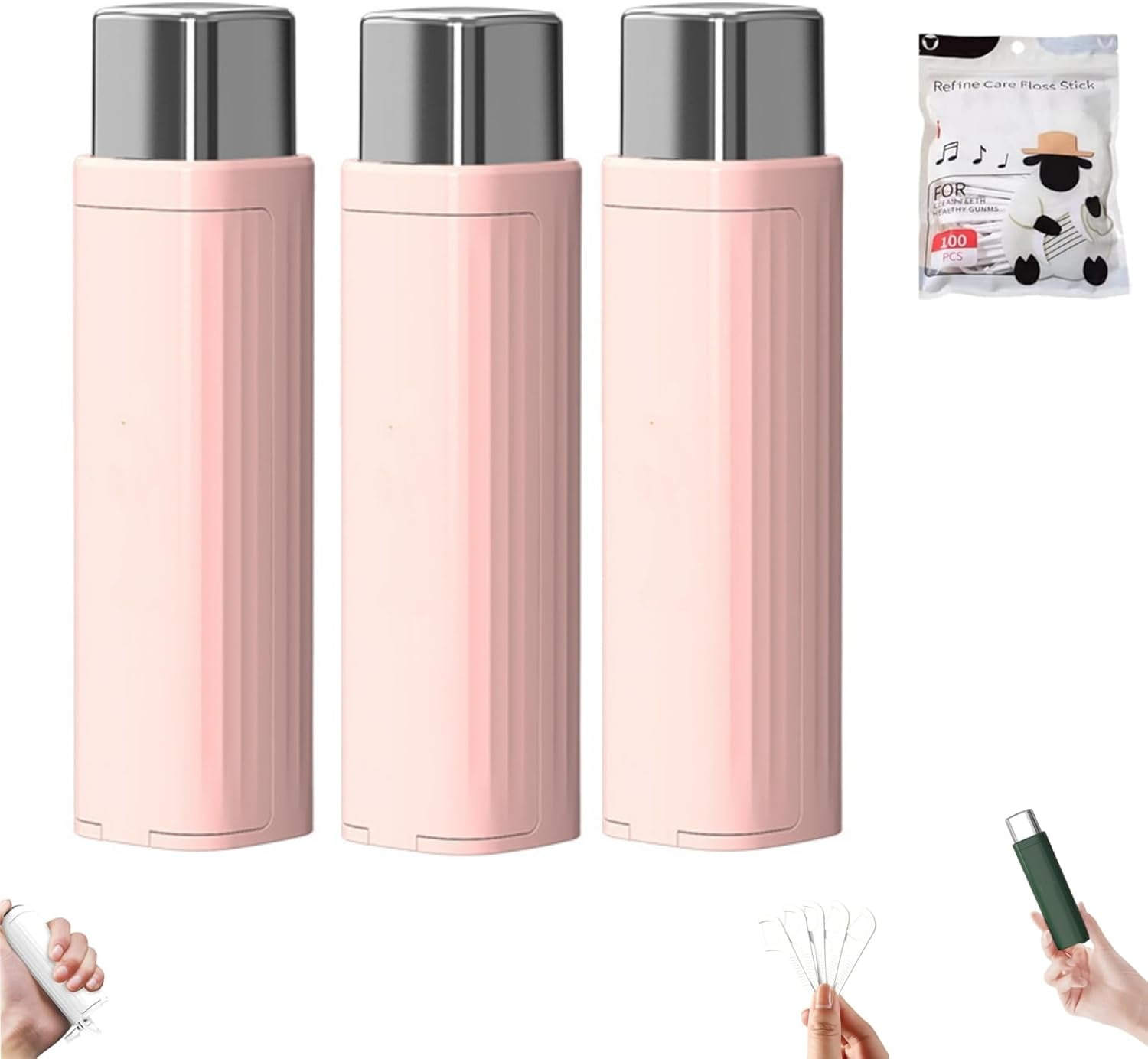 Portable Floss Dispenser with 100 Pcs Dental Floss, Dental Floss ...