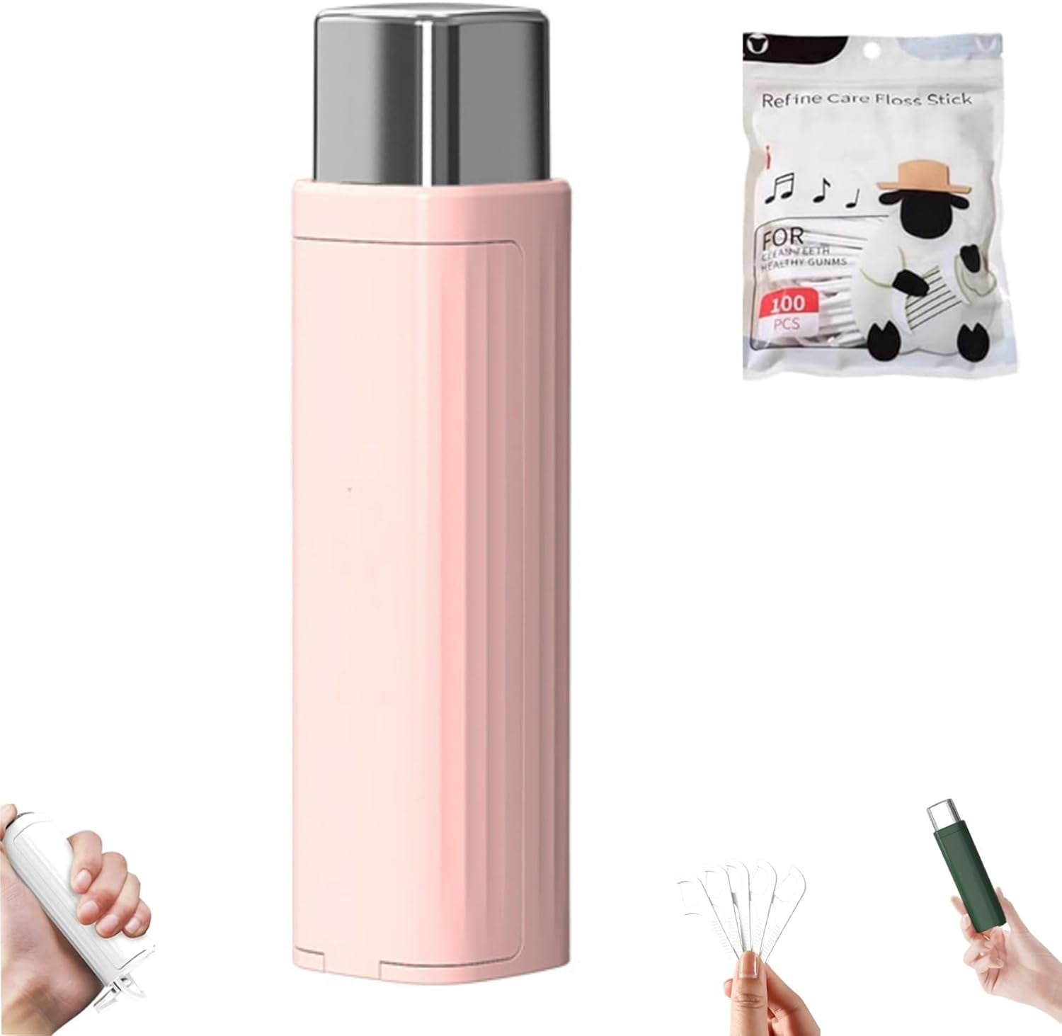 Portable Floss Dispenser with 100 Pcs Dental Floss, Dental Floss ...