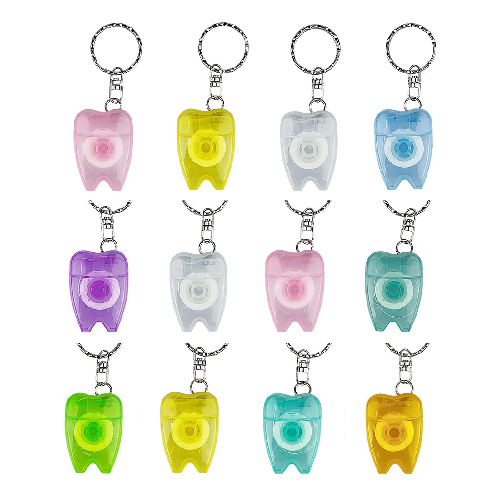 Portable Floss Keychain, STF9 WINSIUUU 12Pcs Cleaning Mint Teeth Floss ...