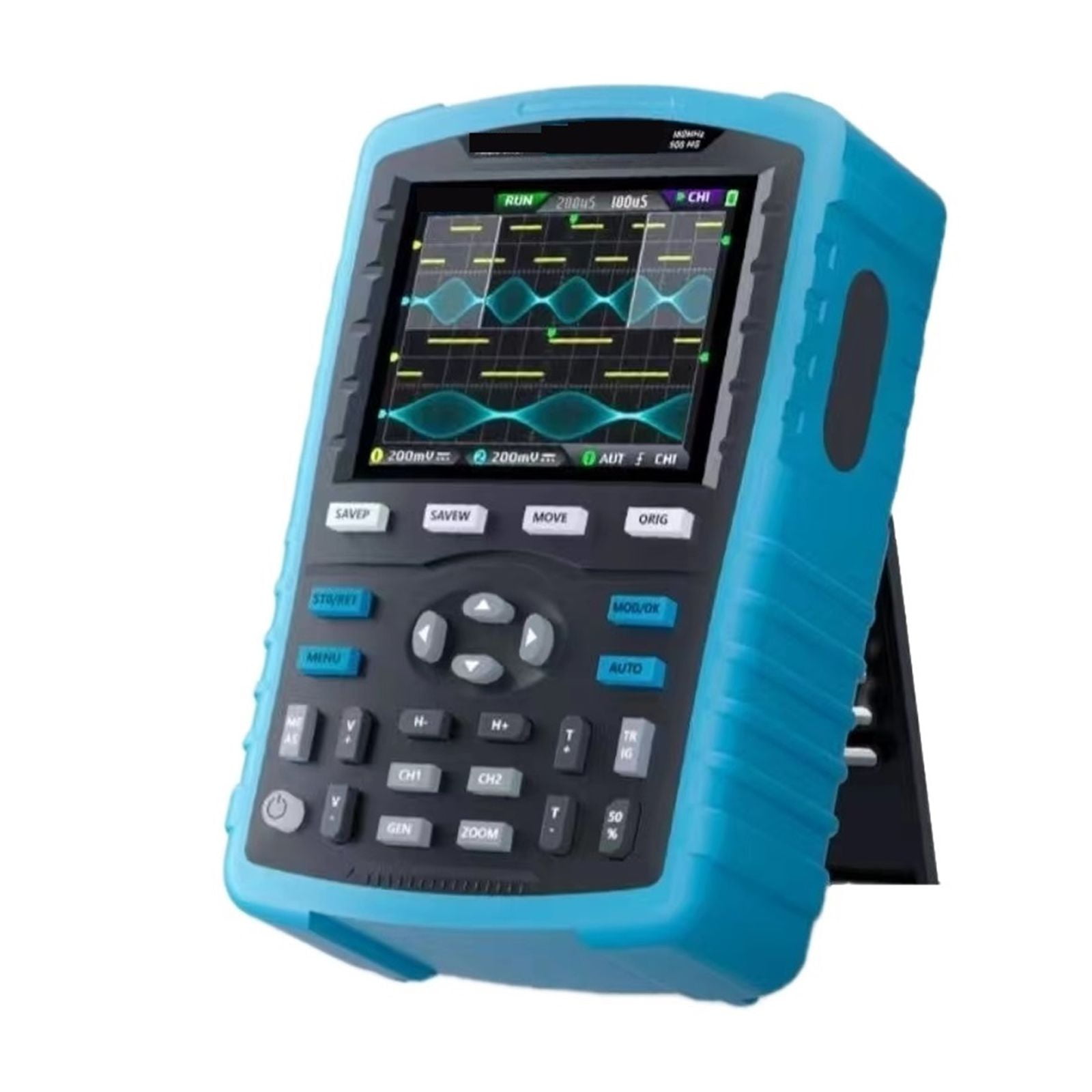 Portable Fluorescent Screen Digital Oscilloscope 180 MHz 50,000wfms/S 2 ...