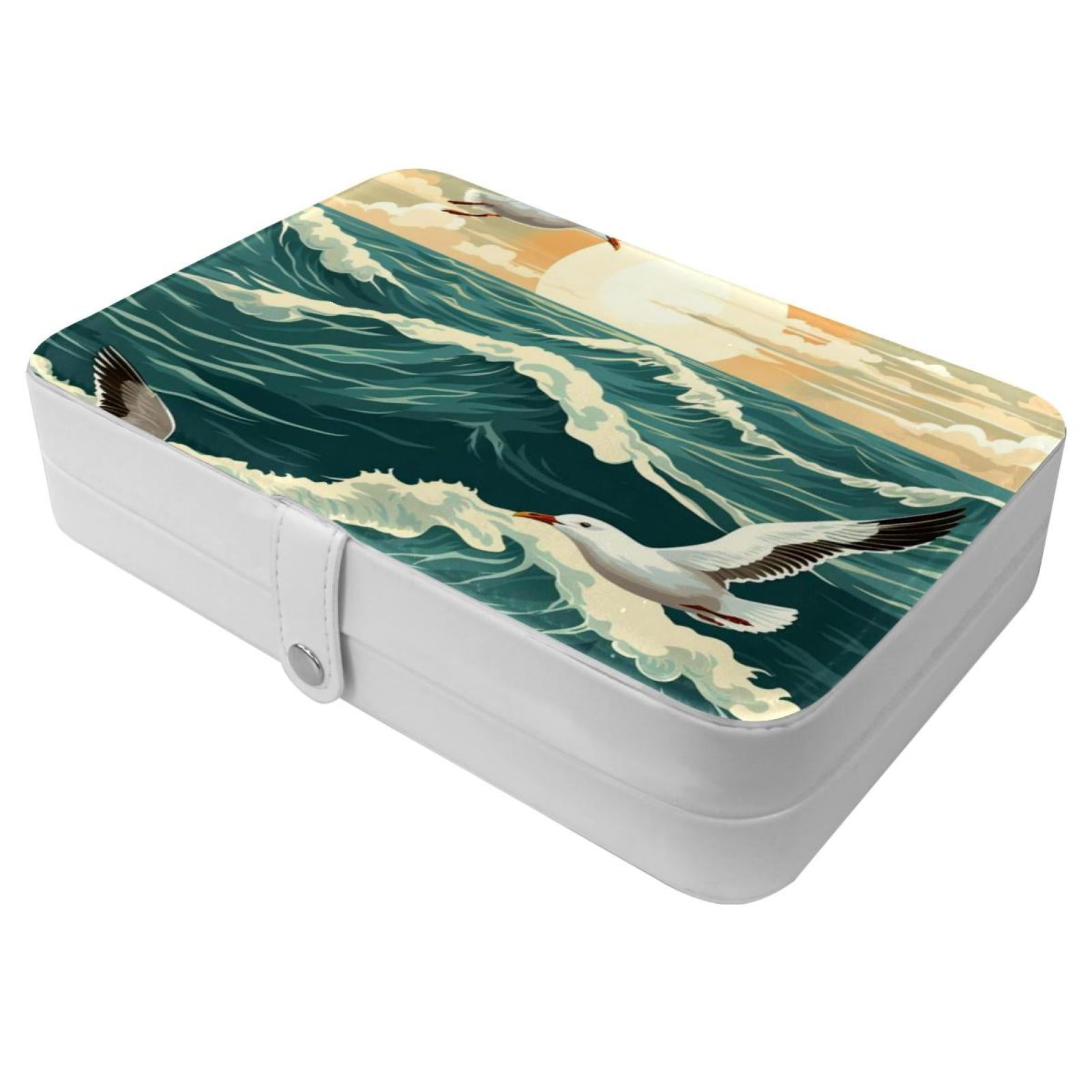 Portable Flying Seagulls Travel Jewelry Box, A Large Organizer Case for ...