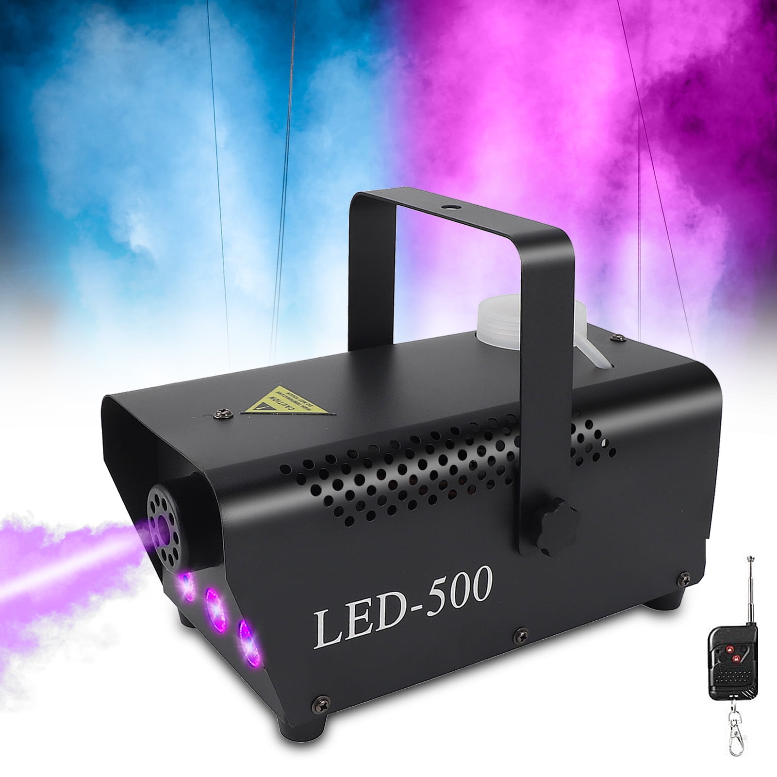 Portable Fog Machine with Lights 500W Smoke Machine with 3 LED Lights ...