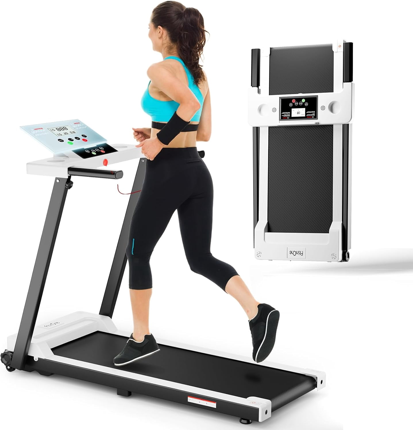 Portable Foldable 3.0 HP Small Treadmills for Home Office with 300 LBS ...