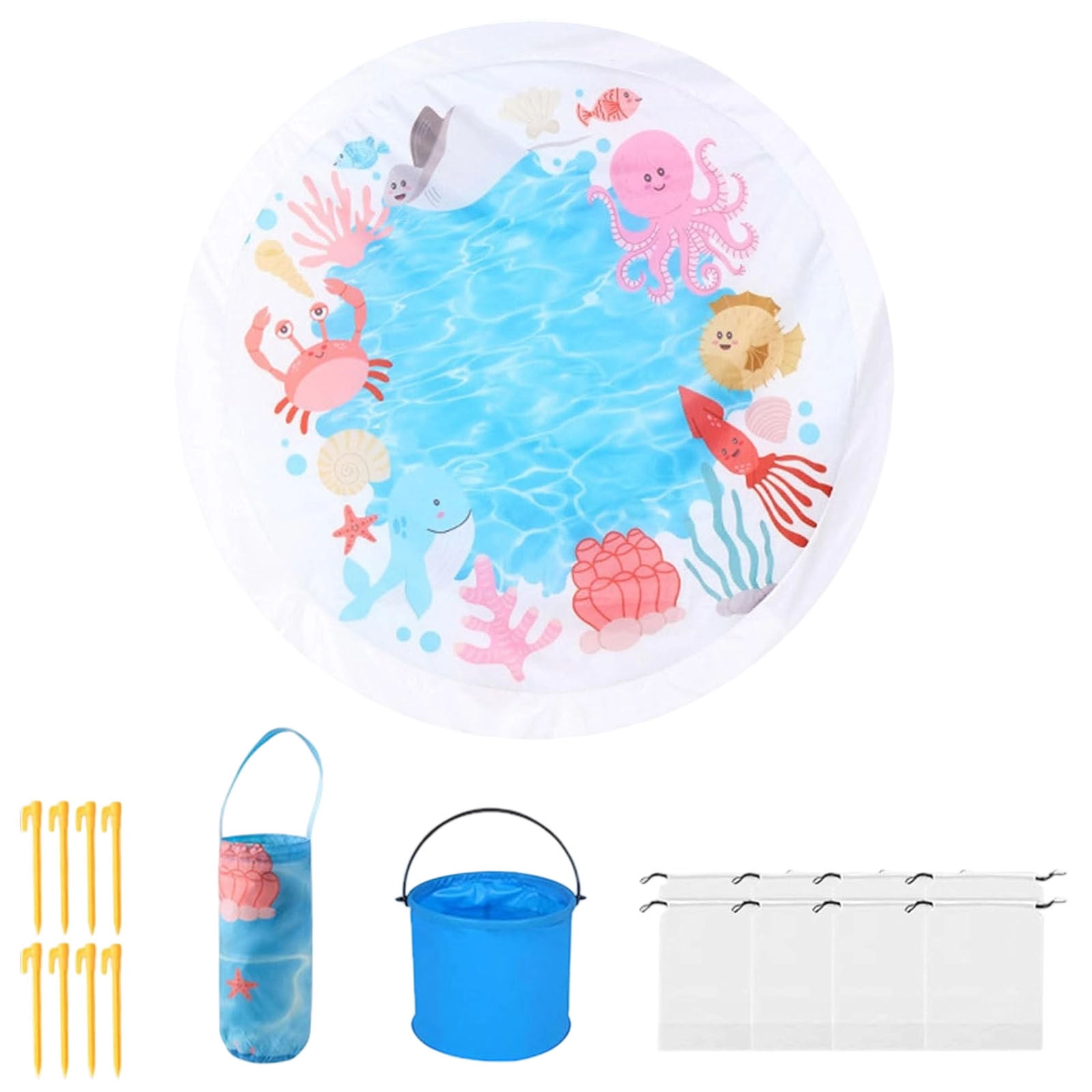 Portable Foldable Kid Puddle Pool, 2-in-1 Waterproof and Sandproof ...