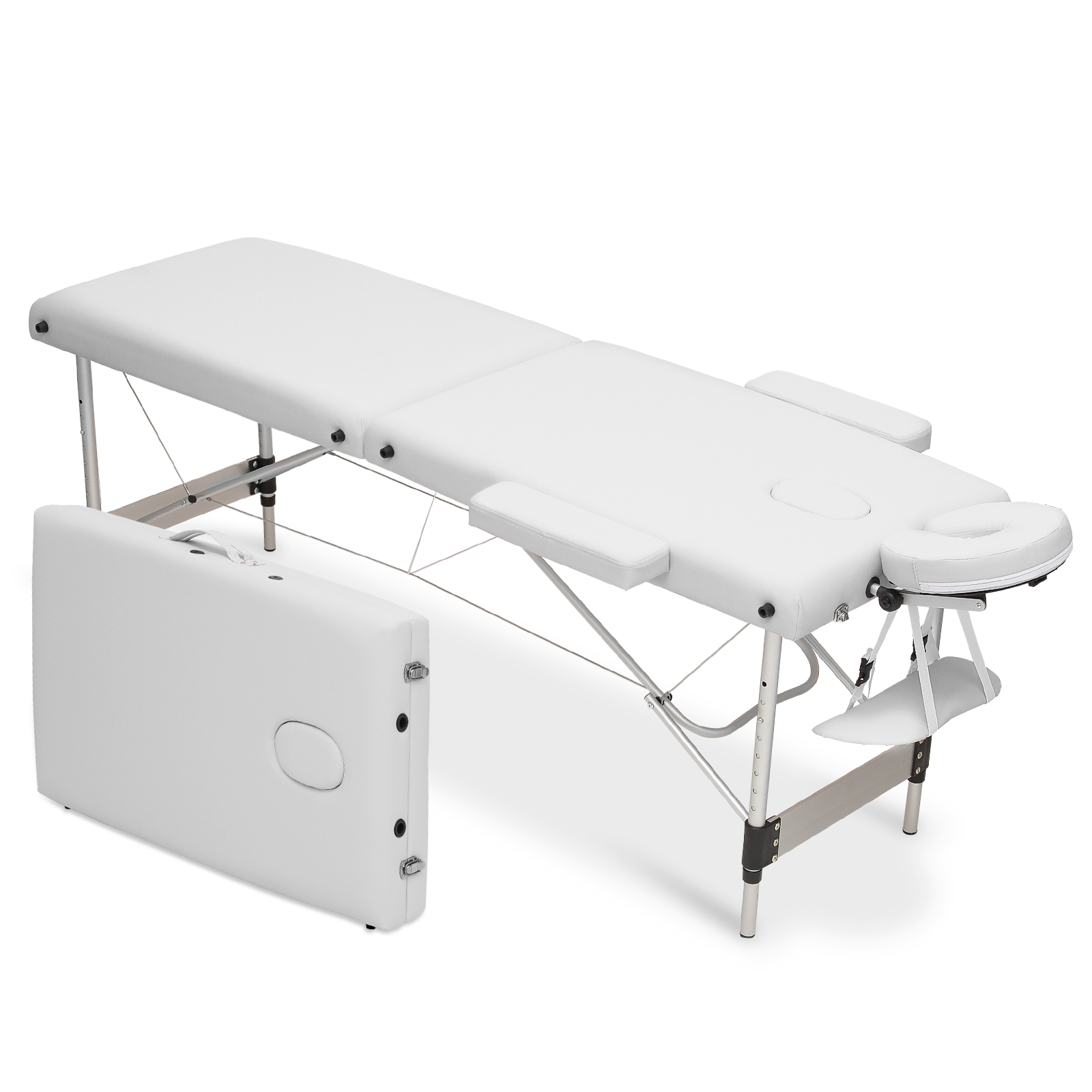 Portable Foldable Massage Table Adjustable Height Tilt Headrest ...