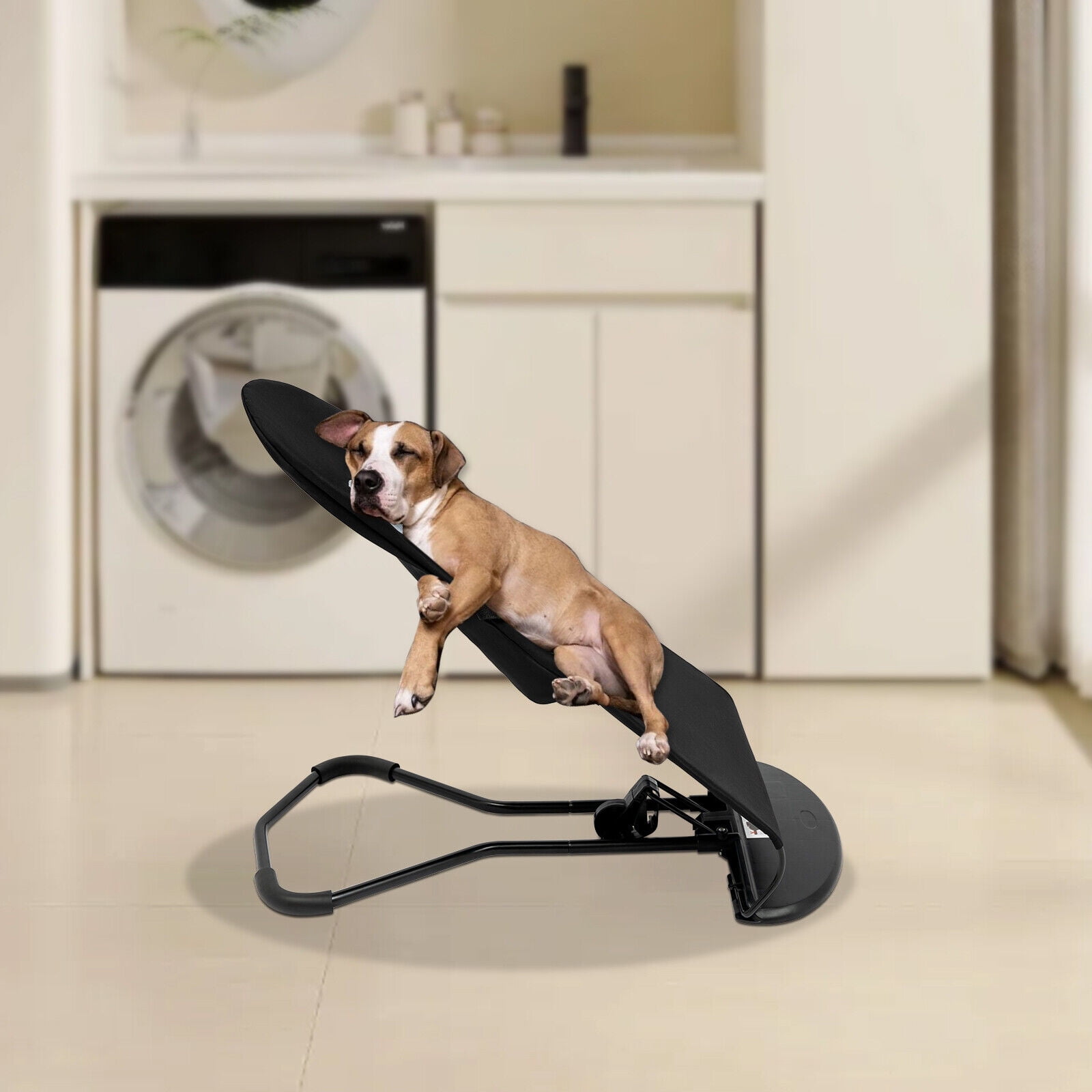 Portable Foldable Pet Rocker Bed, Modern Black Pet Rocking Chair, Pet ...