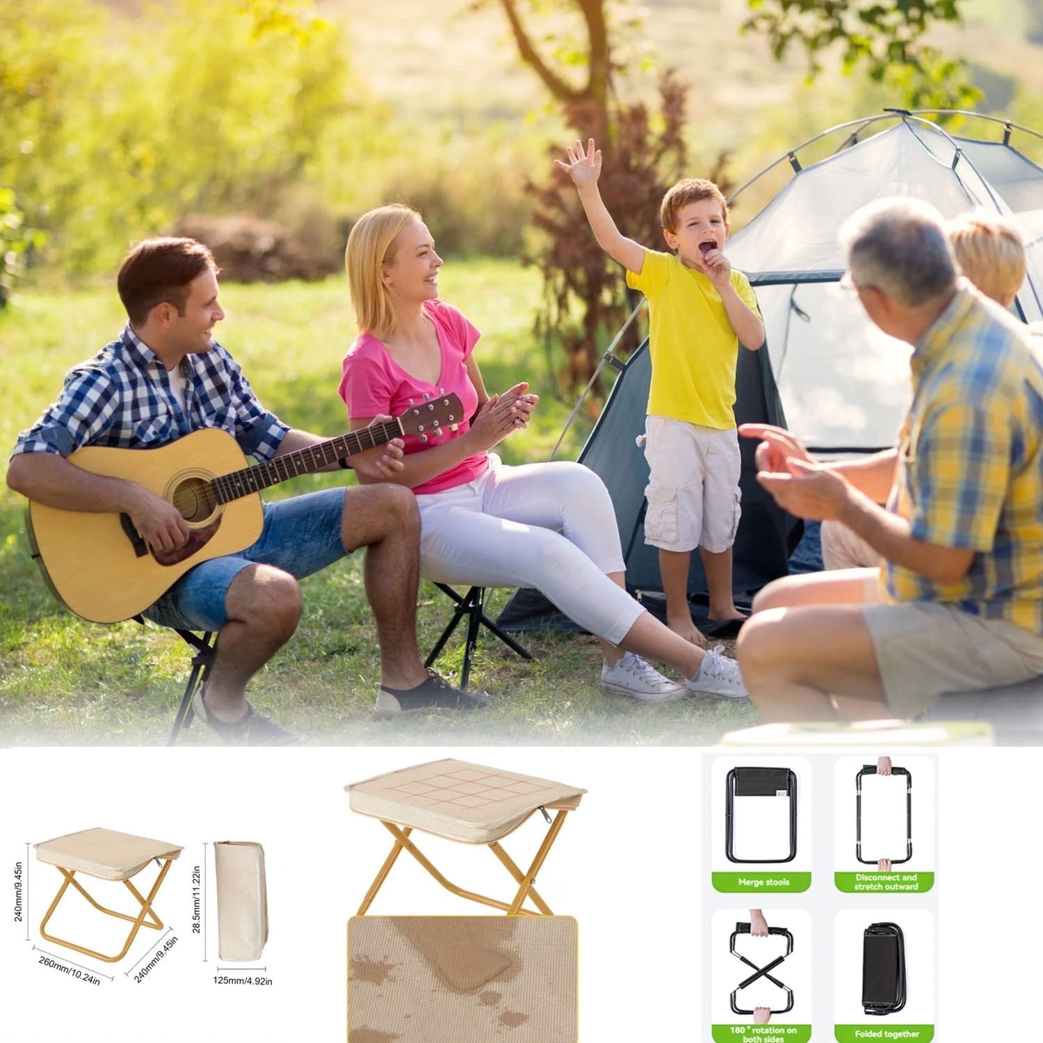 Portable Small Camp Chair Foldable Camping Chair,Lightweight Fishing ...