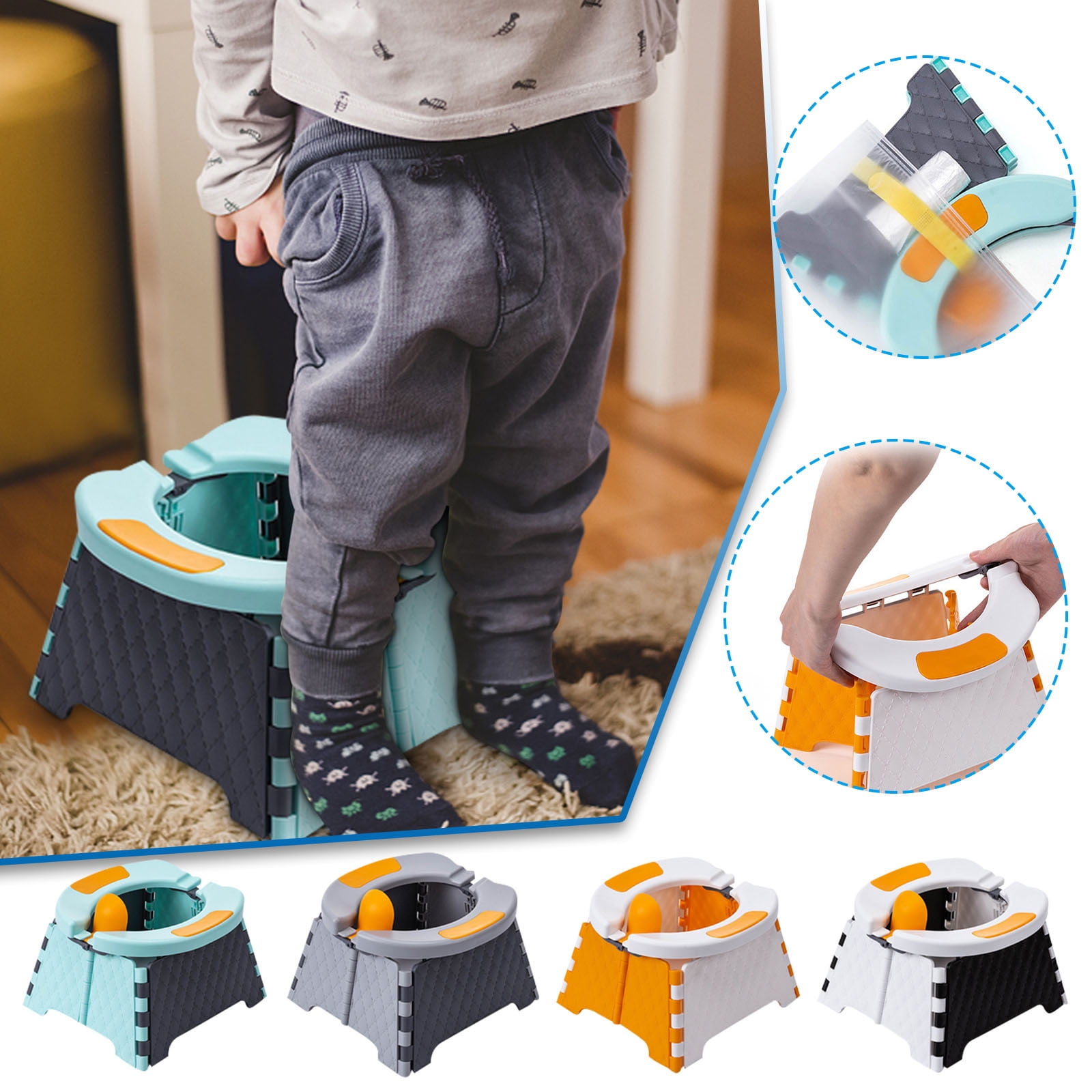Portable Foldable Toilet, Baby Travel Potty, Lightweight Foldable ...