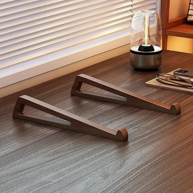 Portable Foldable Wooden Laptop Stand-Ergonomic 12 ° Adjustable Angle ...