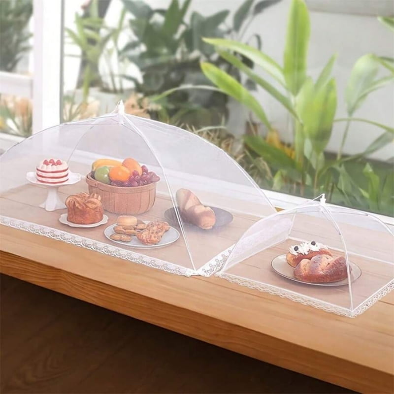 Portable and FoldableLarge Pop-Up White Mesh Food Cover Tent | Foldable ...