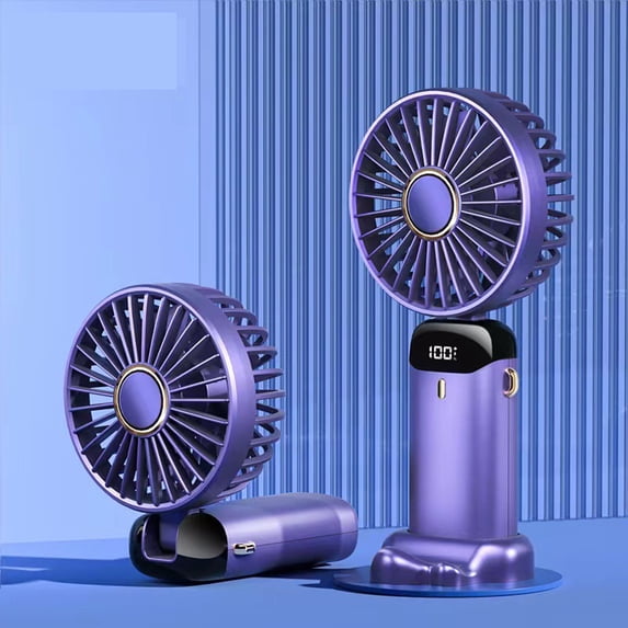 Portable Folded Fan with Smart LED Digital Display USB Rechargeable ...