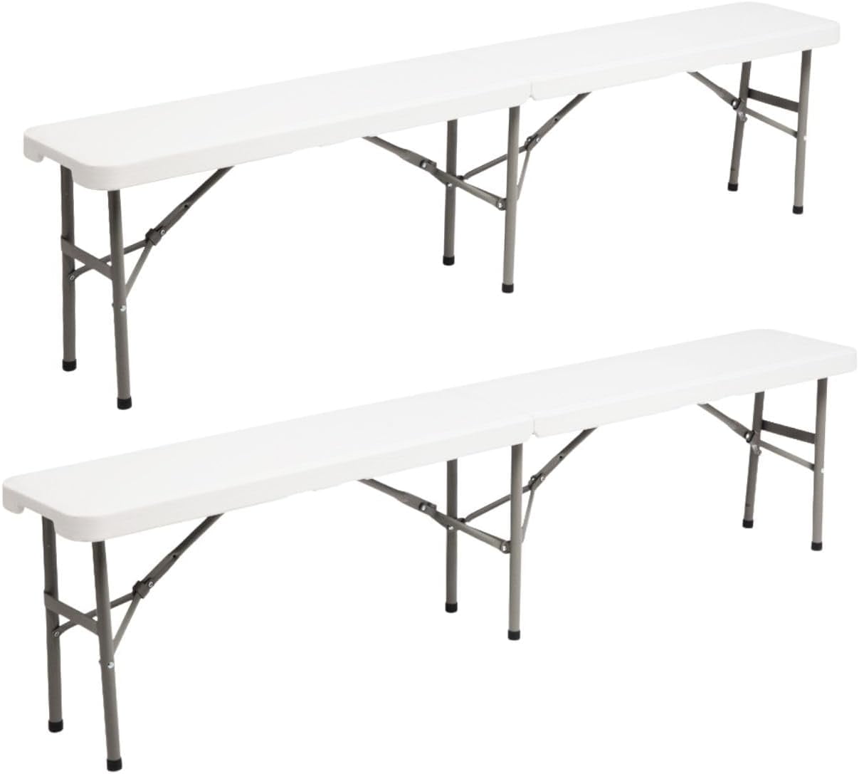 Portable Folding 6 Foot, White Plastic HDPE Foldable Seat with Sturdy ...