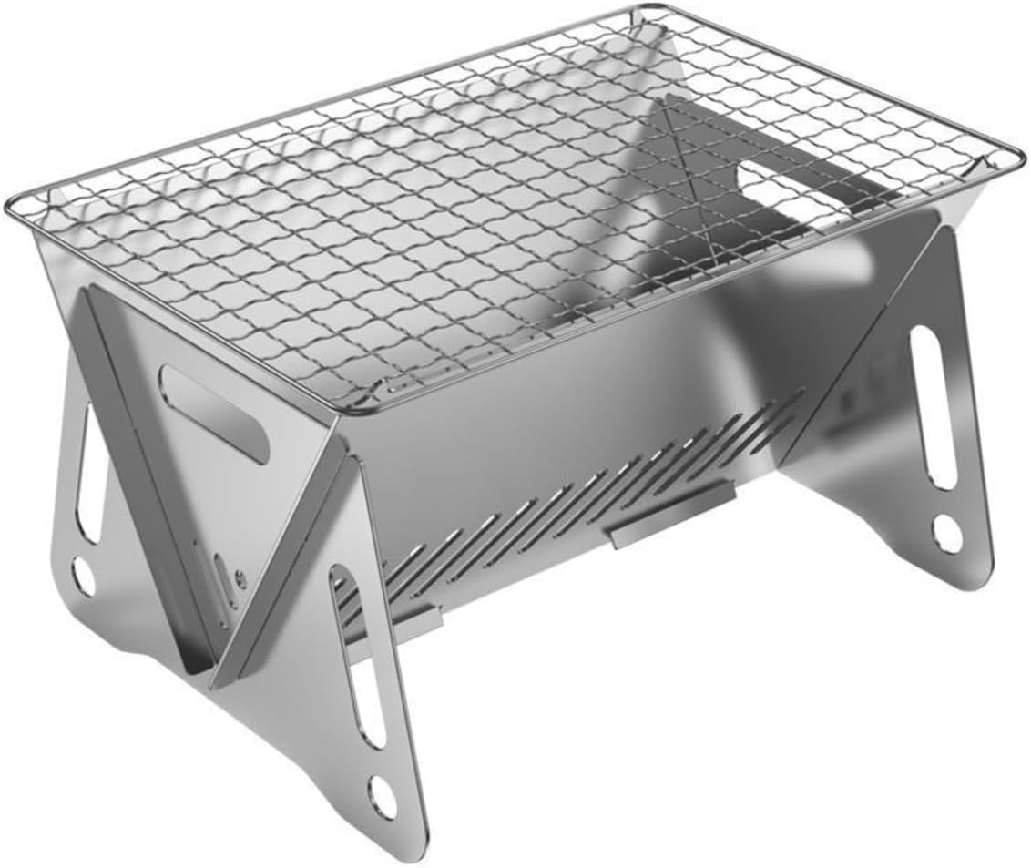 Portable Folding BBQ Grill for 1-2 People - Mini Charcoal Grill for ...