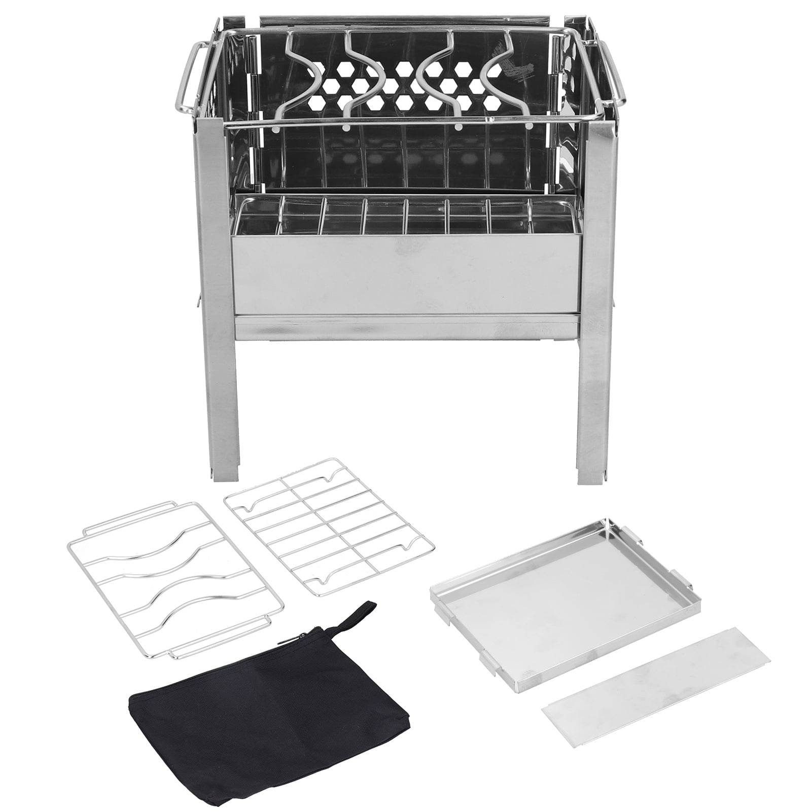 Portable Folding BBQ Grill - Stainless Steel Barbecue Burner Stove for ...